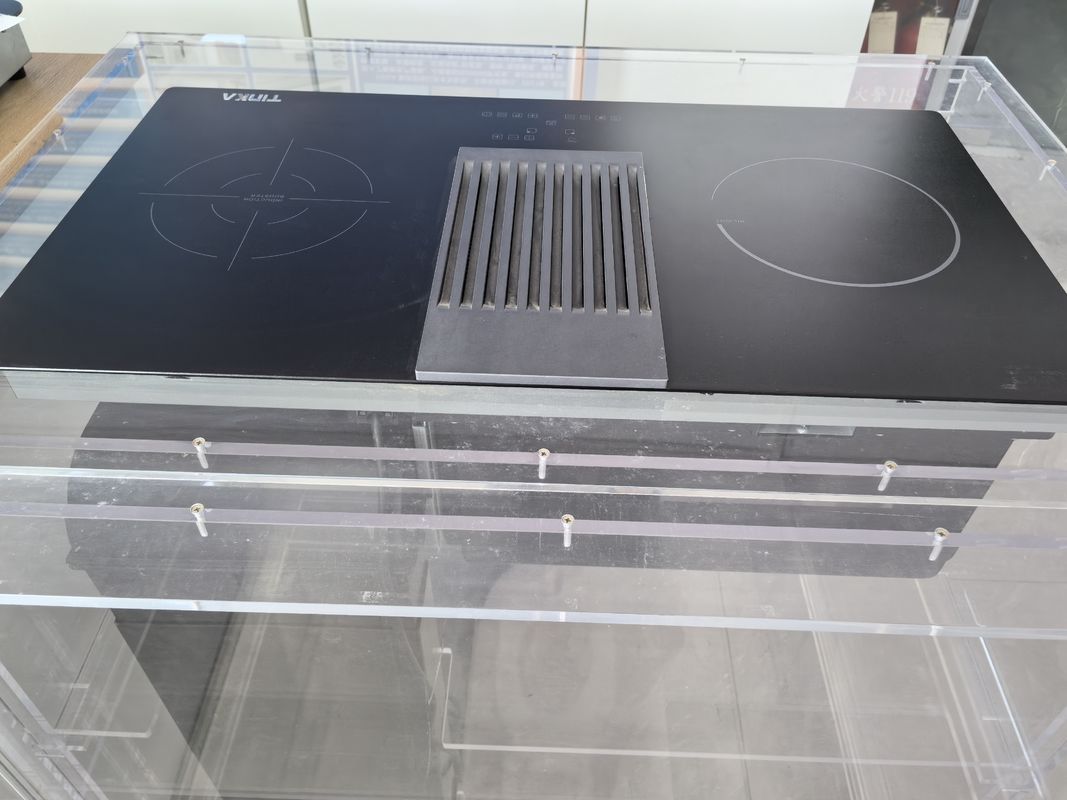 60cm Electric 2 Zone Induction Hob With Built-In Downdraft Extractor ...